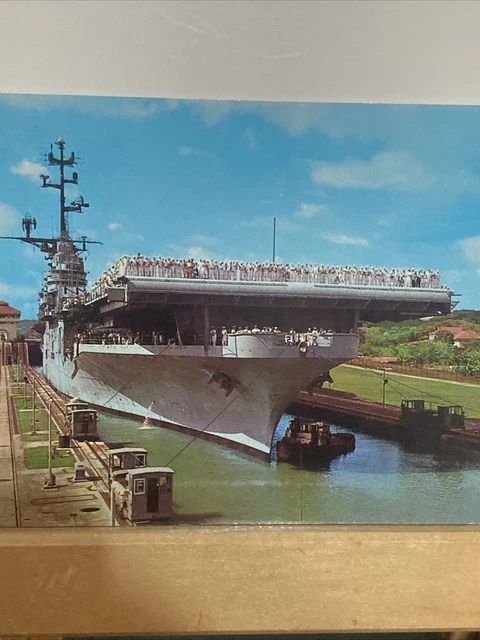 VINTAGE POSTCARD, U.S. Aircraft Carrier, Panama Canal, Vintage P41 $9. ...