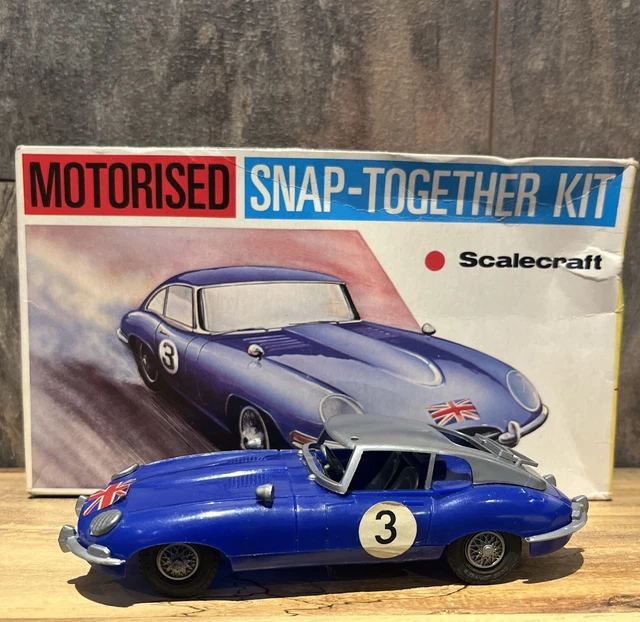 JAGUAR 'E' TYPE Model Car 1960s Kim Toys Scalecraft Snap Together ...