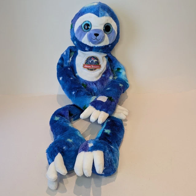 ALTON TOWERS RESORT Theme Park Soft Plush Toy Hanging Sloth Teddy Blue ...