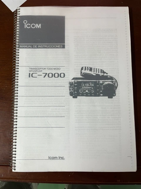 ICOM IC-7000 HF/VHF/UHF Transceiver manual de instrucciones ESPAÑOL EUR ...