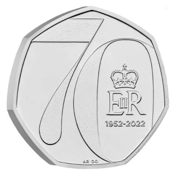 2022 PLATINUM JUBILEE 70th Anniversary 50p Coin Scare Fifty Pence EUR 4
