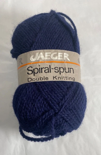 VINTAGE JAEGER SPIRAL spun double knit wool yarn blue Navy £3.99 - PicClick UK