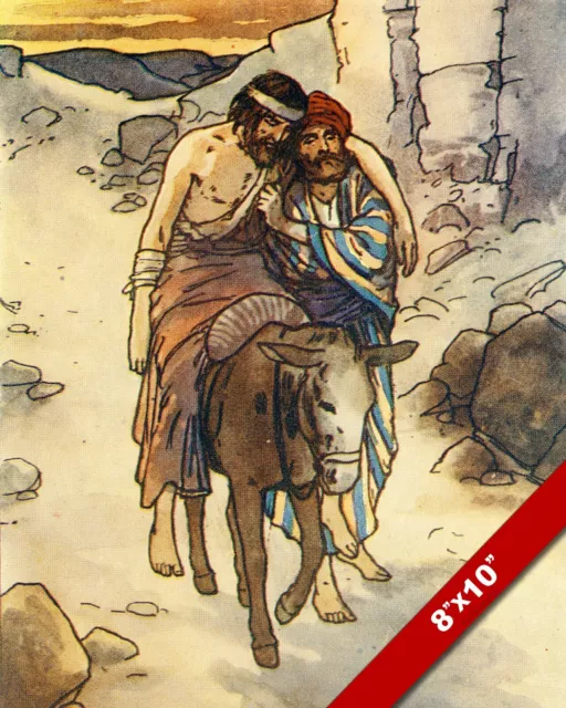 1880 ANTIQUE PRINT The Good Samaritan Christian Bible Story Art Gustave ...