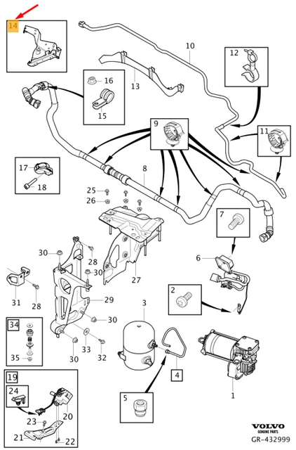 NEW VOLVO XC60 Mk2 Compressor Electric Bracket 31439820 Original £91.24 ...