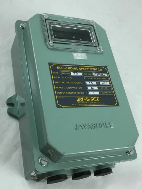 JAYASHREE RME211 TD Electronic Speed Switch 240 VAC 10-100 Range 4 imp ...