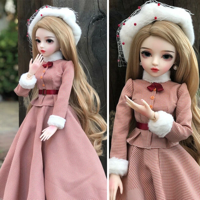 1/3 BJD 60CM Doll with Changeable Eyes Clothes Hat Wig 24" Ball Jointed ...