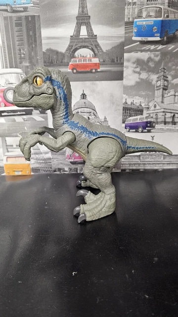 JURASSIC WORLD DINO Rivals Primal Pal Blue Velociraptor Dinosaur Figure ...