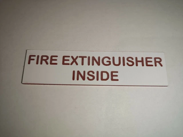 BOAT SAFETY LABEL Plaque Sticker Fire Extinguisher Inside 75 x 19mm ...