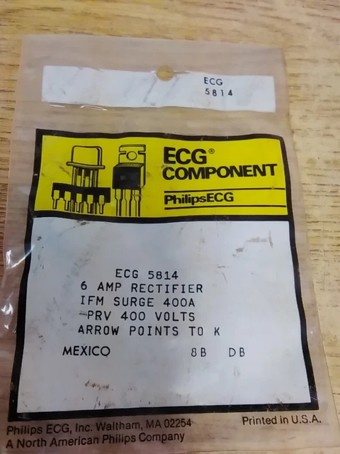 PHILIPS ECG 5814 6 AMP Rectifier PRV 400V $5.99 - PicClick