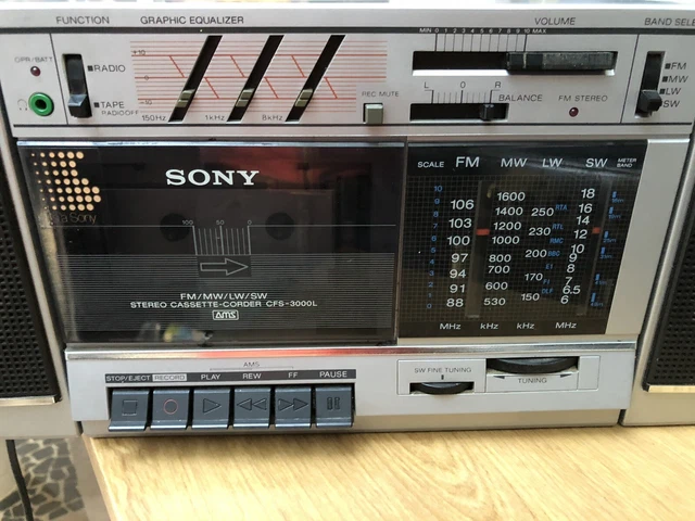 RARE SONY CFS-3000L /Boombox Ghetto Blaster Année 80 Excellent État ...