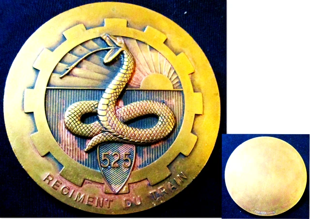 REGIMENT DU TRAIN .525 .Grande Medaille Bronze 6.9 Cm X Epais 0.6 Cm ...