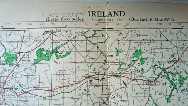 IRELAND KINGS COUNTRY Map War Office Linen Back Ordnance Survey 1941 ...
