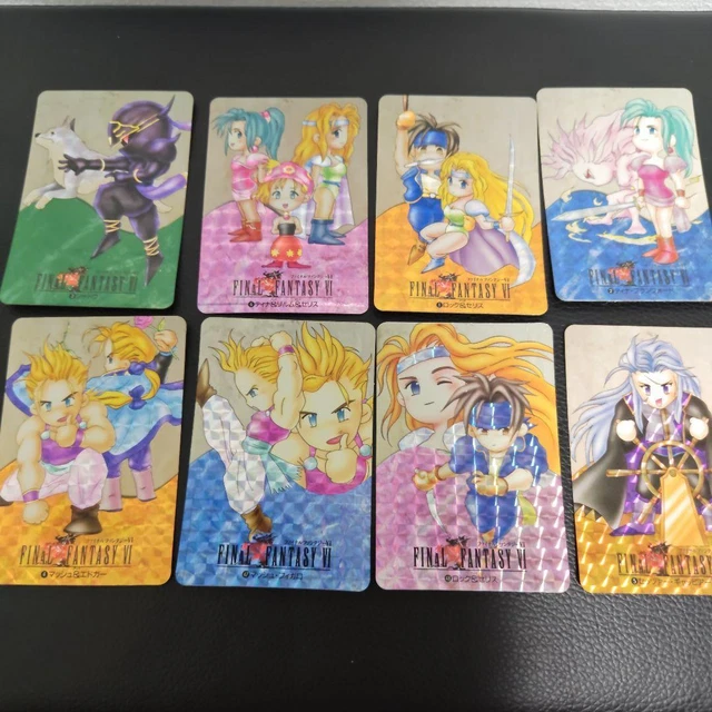SET 8 PEZZI Final Fantasy VI FF6 Hologram Bandai Carddass Trading Card ...
