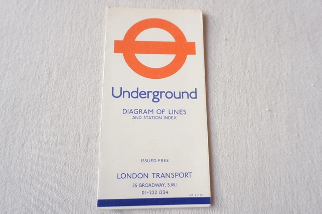 1975 NO. 2 London Transport Underground Map Diagram of Lines Tube Ref 9 ...