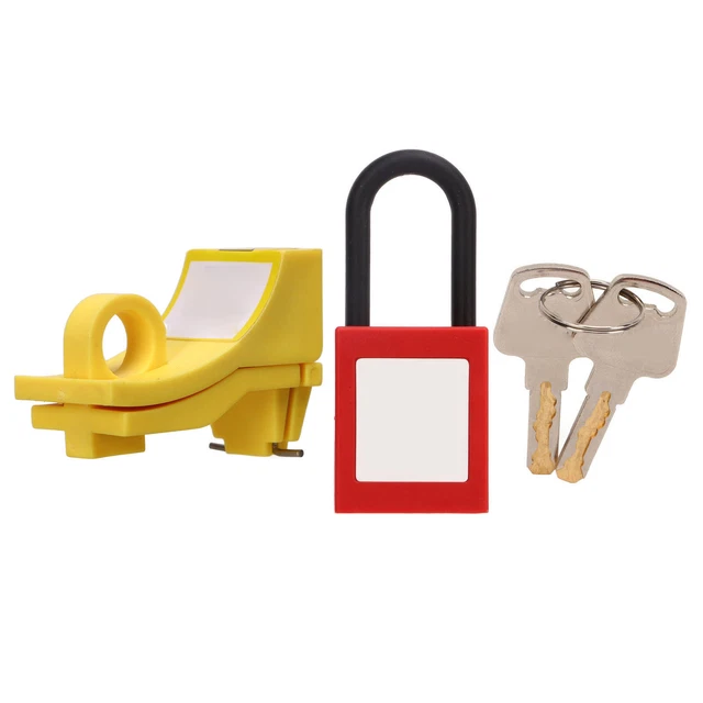 PIN FIXED MINIATURE Circuit Breaker Lock Keys Set 38mm Nylon Padlock ...