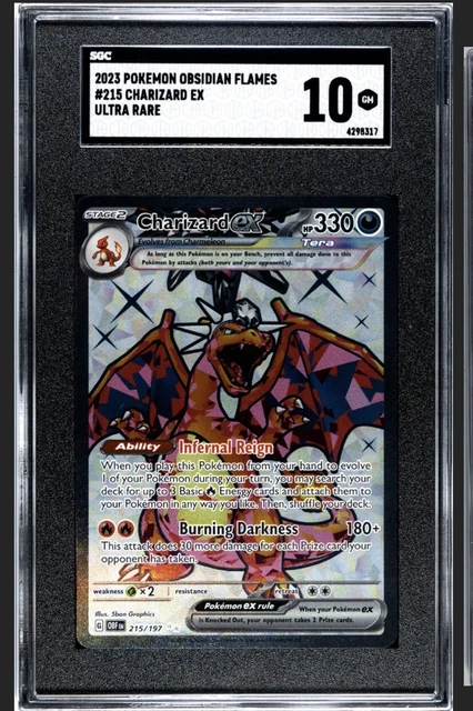 2023 POKEMON OBSIDIAN Flames Charizard EX Ultra Rare #215 SGC 10 GM $94 ...