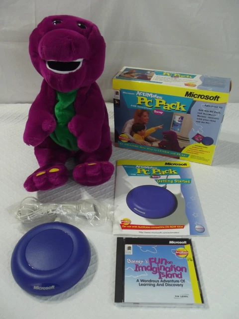 BARNEY ACTIMATES INTERACTIVE Toy 1997 Microsoft With PC Pack - Purple ...