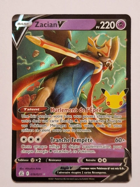 CARTE POKÉMON ZACIAN V 016/025 Anniversaire 25 ans Célébrations EUR 1,00 - PicClick FR