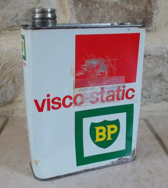 VINTAGE BP VISCO STATIC Oil can auto old antique France automobilia ...