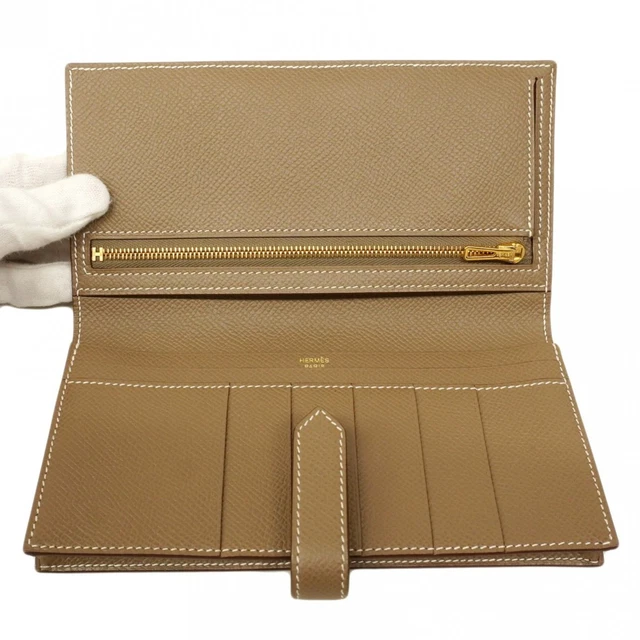 HERMES HERMÈS BEARN soufflé long wallet in Epsom leather with a Z stamp ...