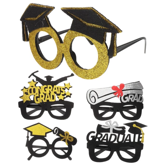 5 PCS GRADUATION Party Glasses Eyeglasses Class Graduate Photo Booth ...