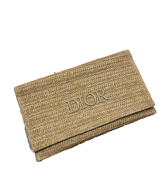AUTHENTIC CHRISTIAN DIOR Beauty Novelty Straw Raffia Makeup Pouch ...