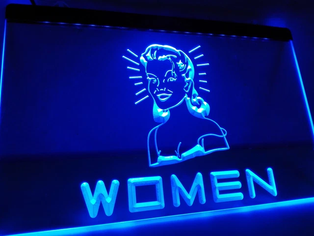WOMEN TOILET VINTAGE Display LED Neon Light Sign home decor crafts £30. ...