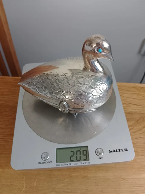 ANTIQUE EGYPTIAN SOLID Silver Persian Bird - 209g As Found £234.70 ...