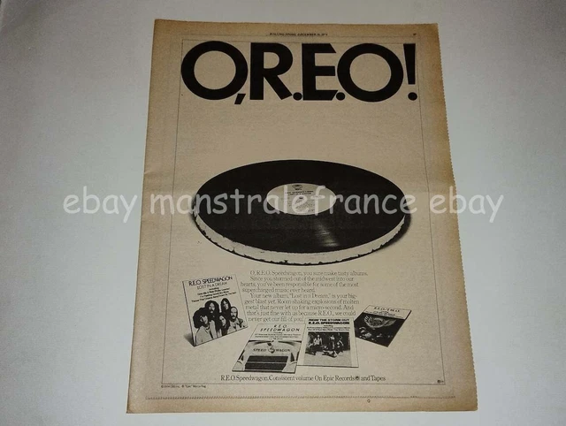 REO SPEEDWAGON OREO ad clipping USA 1970s Neal Bruce EUR 21,50 ...