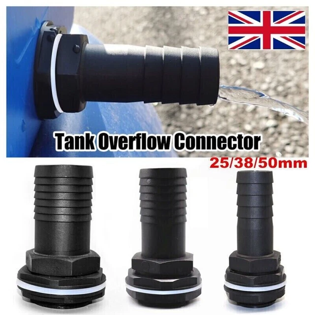WATER BUTT TANK Overflow Connector With Washer & Nut Kit Fits 1 ...