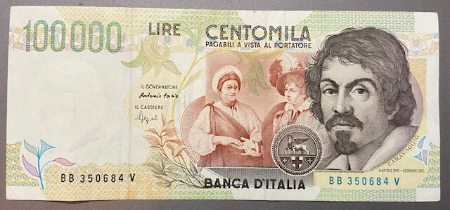BANCONOTA DA 100 Mila Lire Caravaggio EUR 1.000,00 - PicClick IT