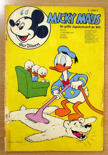 MICKY MAUS 1972 Heft 42 vom 14 Oktober 1972 mit Schuh/Matchbox Werbung ...