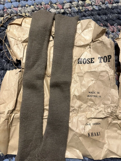 WW2 AUSTRALIAN ARMY Middle East Campaign Unissued Wool Hose Tops EUR 12 ...