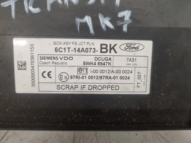 FORD TRANSIT MK7 Body Control Module Bcm Fusebox 6C1T-14A073-BK #50488 ...