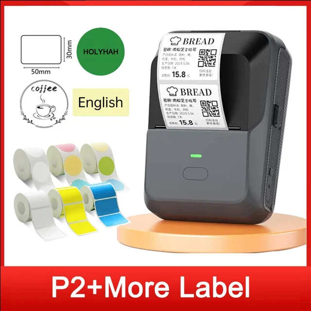 LABEL PRINTER MINI Thermal Self-Adhesive Sticker Printer Mobile Pocket ...