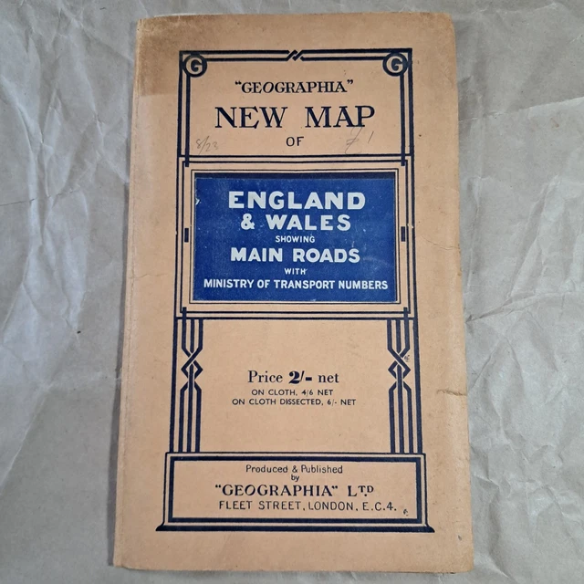 VINTAGE GEOGRAPHIA MAP England & Wales, Paper Map £8.00 - PicClick UK