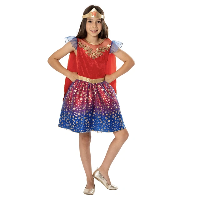 RUBIE'S OFFICIAL DC Wonder Woman Deluxe Child Dress, Kids Superhero ...