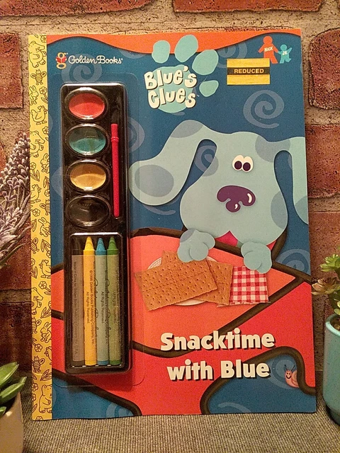 VTG 2001 BLUE'S Clues "Snack Time With Blue" Golden Books Paint ...