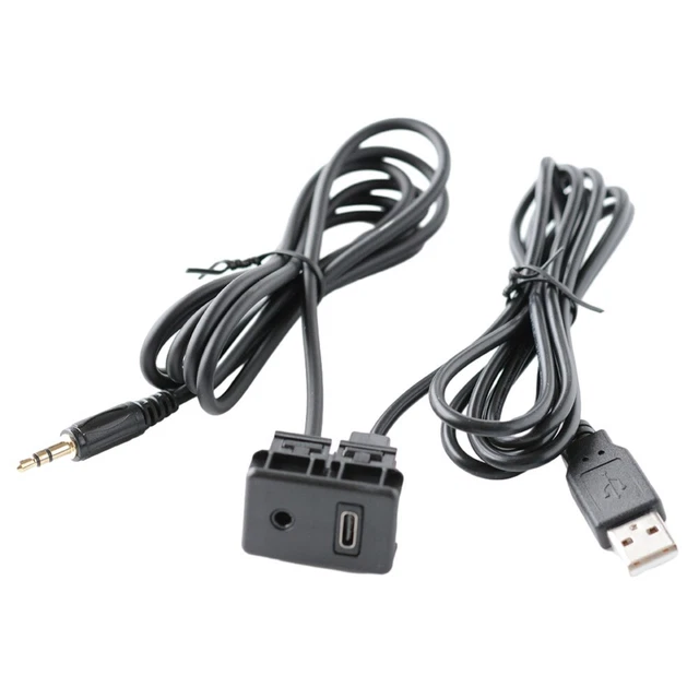 CAR TYPE C Port Panel AUX Adapter Direct Operation No Splicing For ...