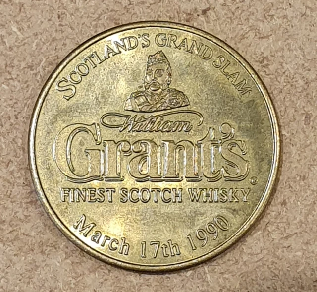 1990 RUGBY SCOTLANDS Grand Slam Grants Whisky Token. £10.80 - PicClick UK