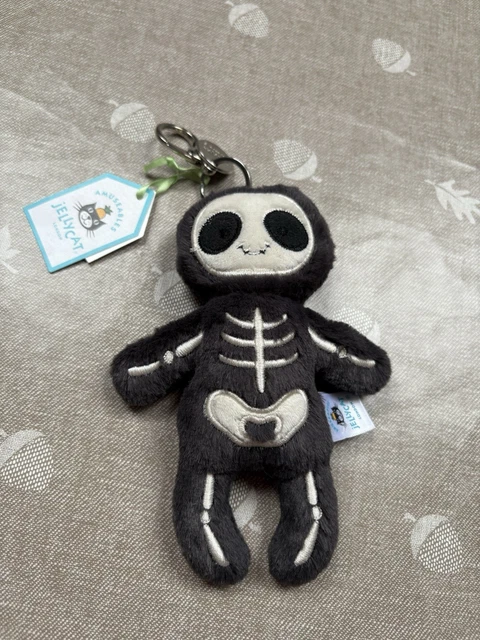 JELLYCAT BOB SKELETON Charm Bag Keychain Soft Plush Toy New Tags ...