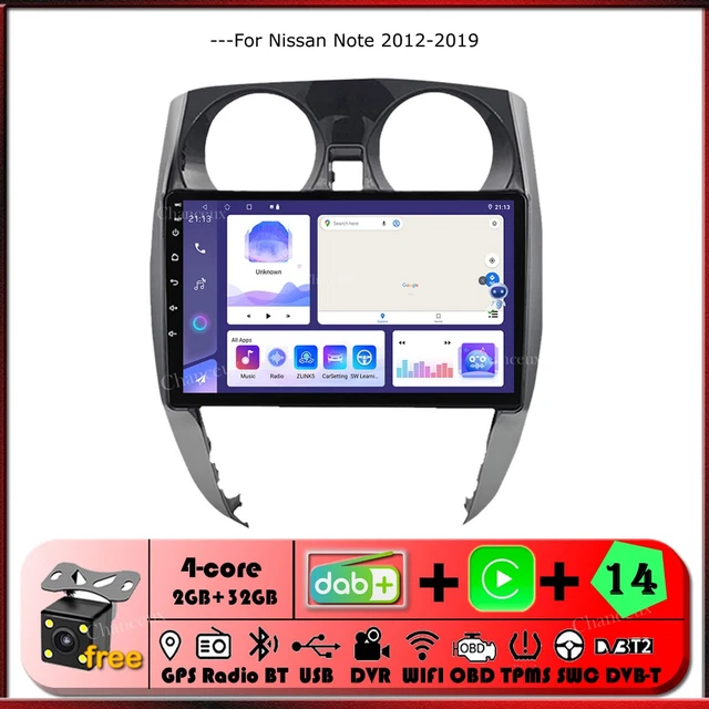 9&ANDROID 14 HEAD Unit Carplay Radio GPS SAT Navi DAB For Nissan Note ...
