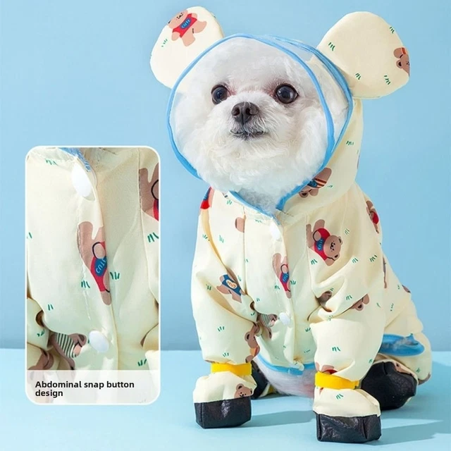 WATERPROOF DOG HOODED Raincoat Windproof Four Leg Raincoat Outdoor $29. ...