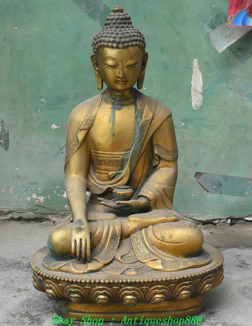 STATUE DE BOUDDHA Shakyamuni Sakyamuni Amitabha en laiton de l'ancienne dynastie EUR 718,80 ...