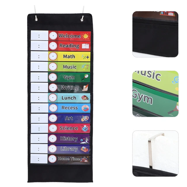 DAILY SCHEDULE POCKET Chart for Classroom/Home/Office-GP £13.99 ...