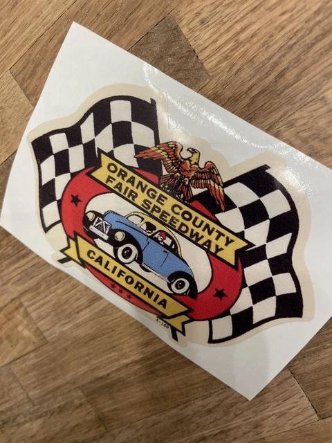 VINTAGE REPRO ORANGE County Raceway California Hot Rod Kustom Decal ...