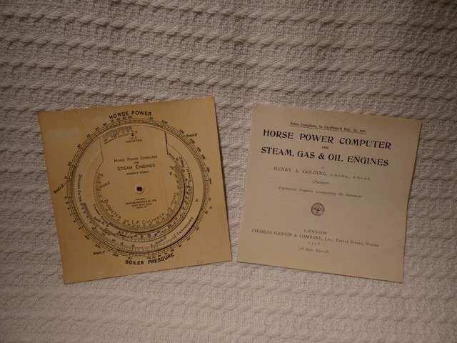 ANTIQUE HORSE POWER Computer Gauge Chart for Engines – Golding ...