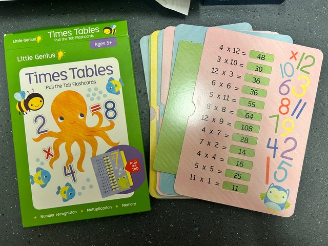 LITTLE GENIUS TIMES Tables flash cards £1.50 - PicClick UK