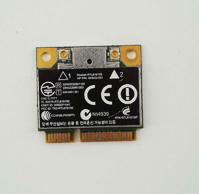📶 WIFI NETWORK Card Mini PCIe Adapter 🔧 Realtek RTL8191SE 593033-001 ...
