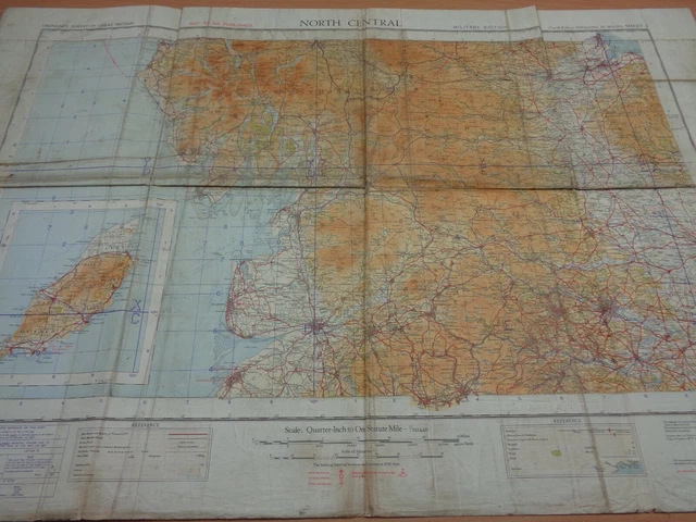 WW2 (1939) WAR Office Military Edition Map "North Central" (Not To Be ...